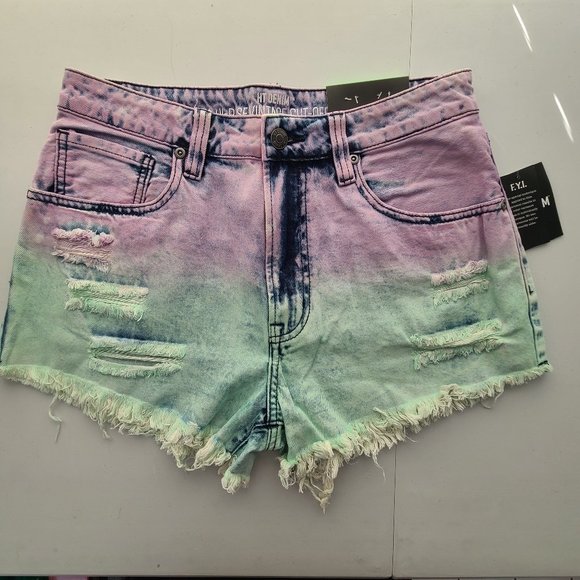 Hot Topic | Shorts | Ht Denim Ultra Hirise Purple Green Ombre Vintage ...